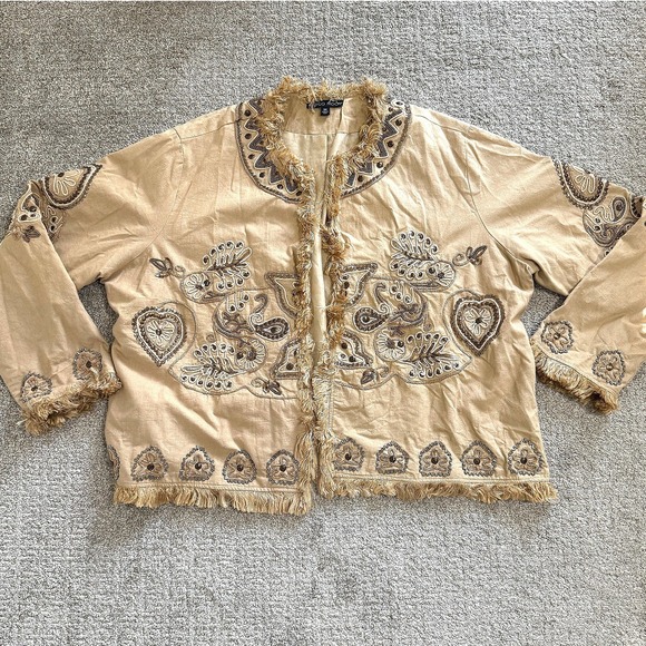 indigo moon | Jackets & Coats | Vintage Indigo Moon Beaded Fringe ...